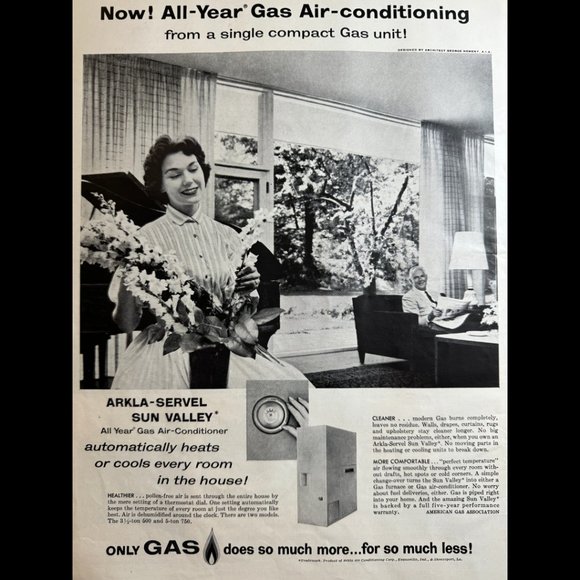 Art | 1958 Natural Gas Print Ad Ephemera House Beautiful Family Flowers ...
